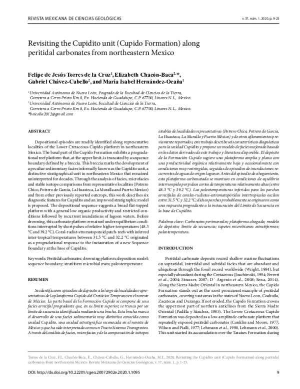 (PDF) Revisiting the Cupidito unit (Cupido Formation) along peritidal ...