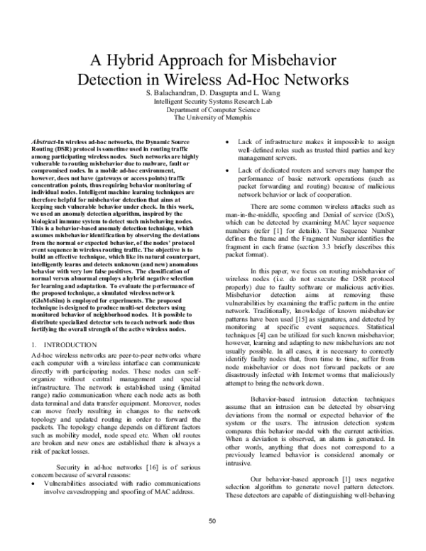 Pdf A Hybrid Approach For Misbehavior Detection In Wireless Ad Hoc