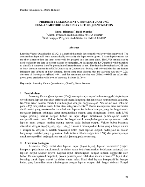 (PDF) Prediksi Terjangkitnya Penyakit Jantung Dengan Metode Learning Vector Quantization