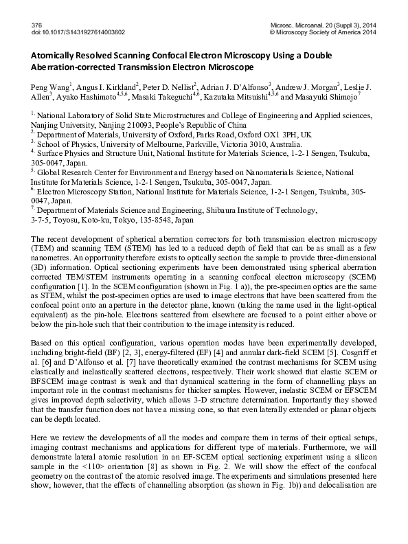 (PDF) Atomically Resolved Scanning Confocal Electron Microscopy Using a Double Aberration ...