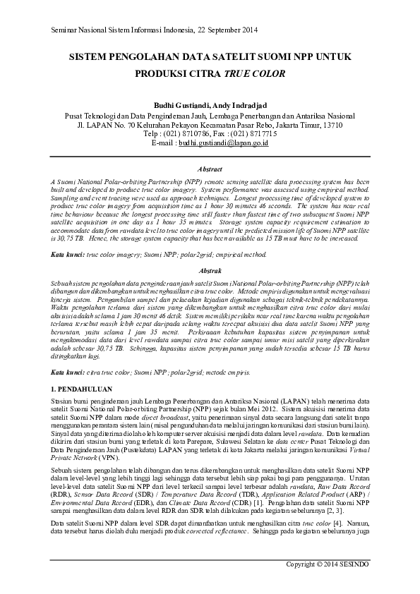 (PDF) Sistem Pengolahan Data Satelit Suomi NPP Untuk Produksi Citra ...