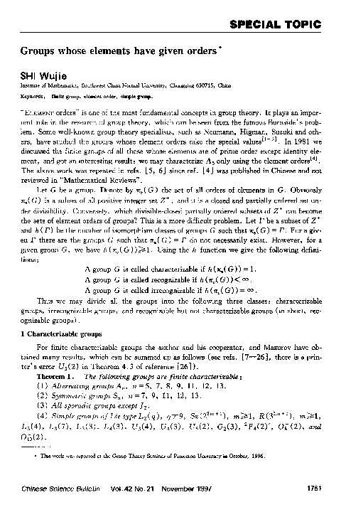 (PDF) Groups whose elements have given orders