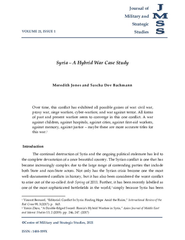 (PDF) Syria -A Hybrid War Case Study