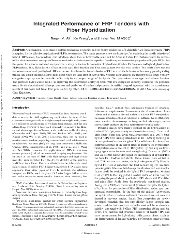 (PDF) Integrated Performance of FRP Tendons with Fiber Hybridization