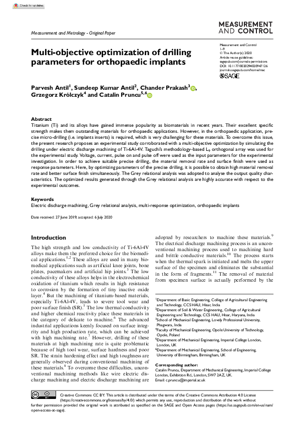 Pdf Multi Objective Optimization Of Drilling Parameters For