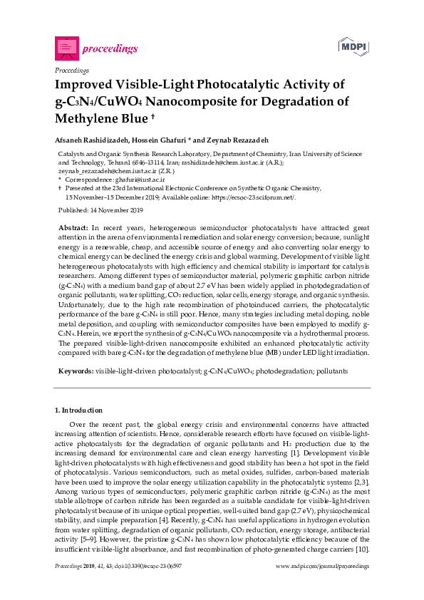 (PDF) Improved Visible-Light Photocatalytic Activity of g-C3N4/CuWO4 ...