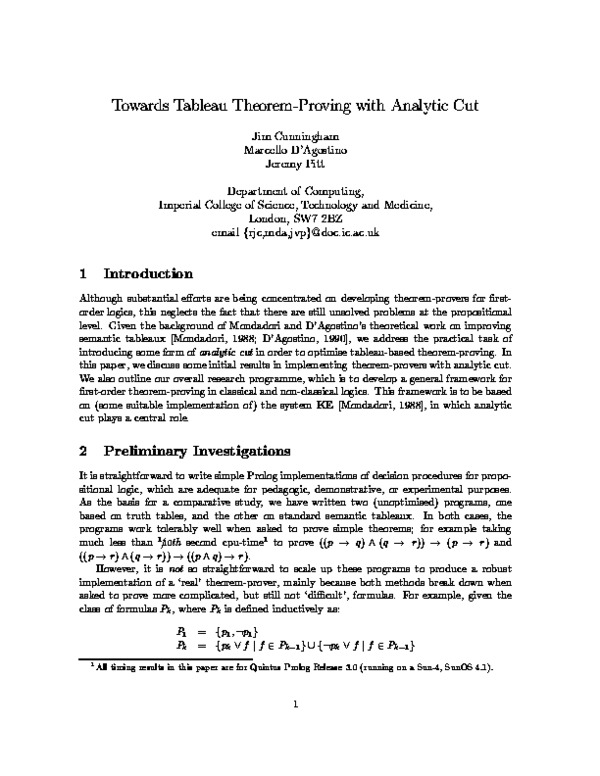 (PDF) Towards Tableau Theorem-Proving with Analytic Cut | Marcello D ...