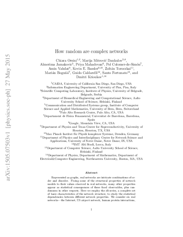 (PDF) How random are complex networks