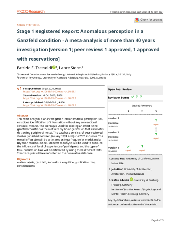 (PDF) Stage 1 Registered Report: Anomalous perception in a Ganzfeld ...