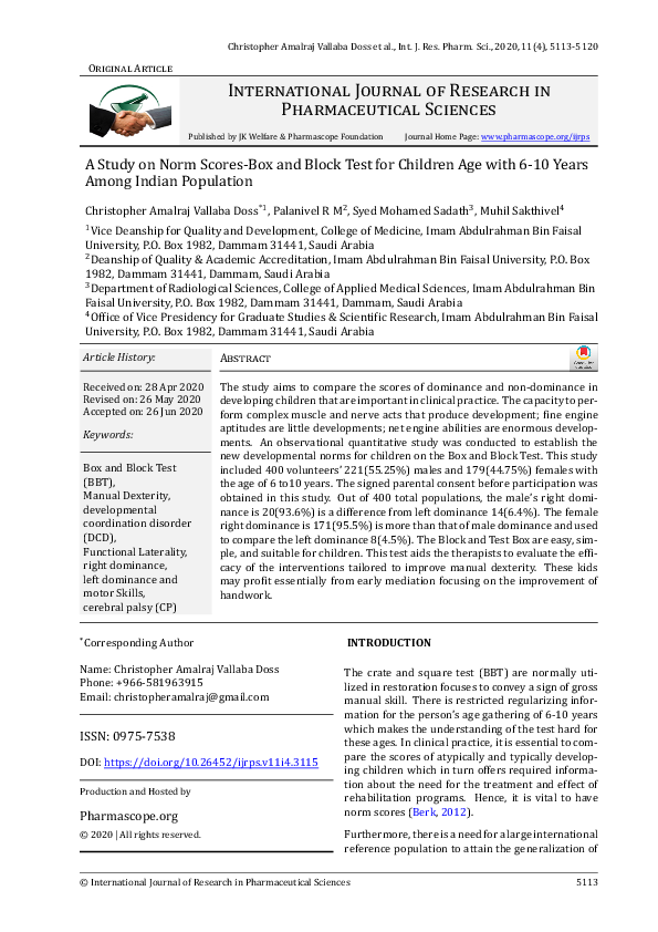 (PDF) A Study on Norm Scores-Box and Block Test for Children Age with 6 ...