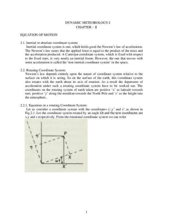 (PDF) DYNAMIC METEOROLOGY-I(revised)