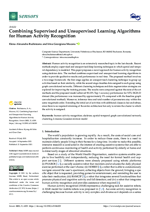 (PDF) Combining Supervised and Unsupervised Learning Algorithms for Human Activity Recognition ...