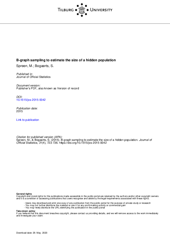 (PDF) B-Graph Sampling to Estimate the Size of a Hidden Population