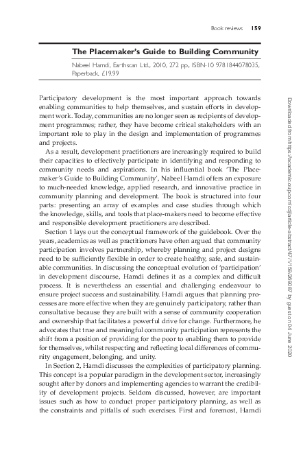 (PDF) The Placemaker's Guide to Building Community