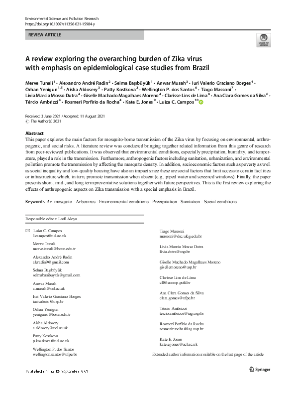 (PDF) A review exploring the overarching burden of Zika virus with ...