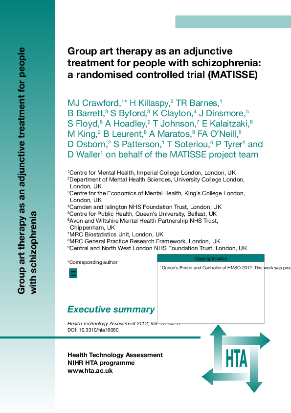 (PDF) Group art therapy as an adjunctive treatment for people with ...