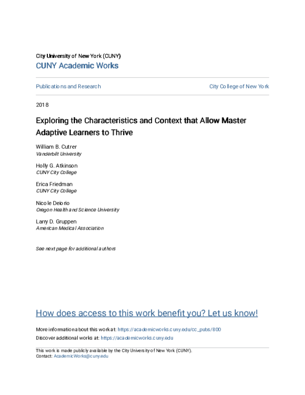 (PDF) Exploring the characteristics and context that allow Master ...