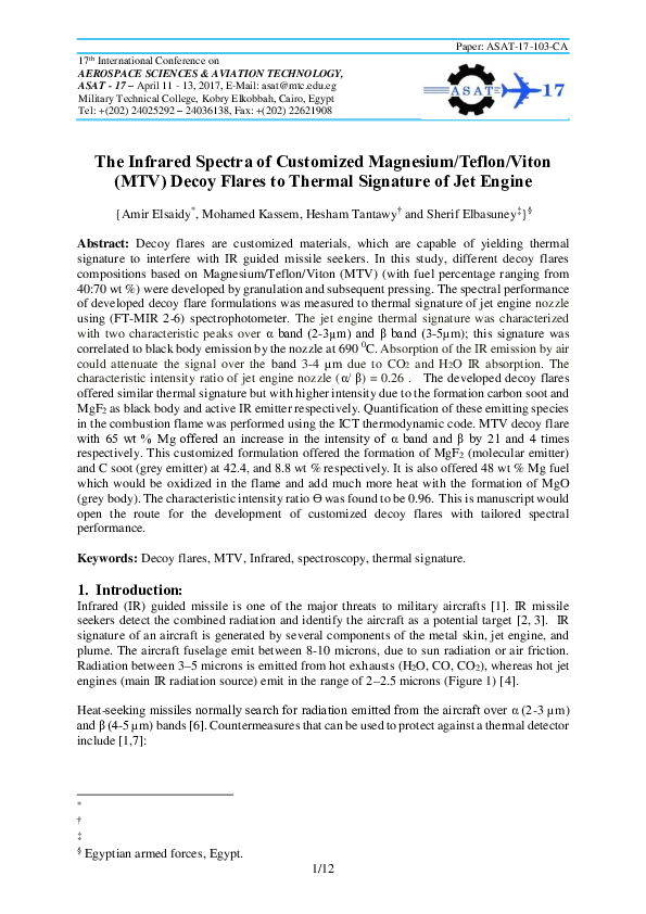 (PDF) The Infrared Spectra of Customized Magnesium/Teflon/Viton (MTV ...