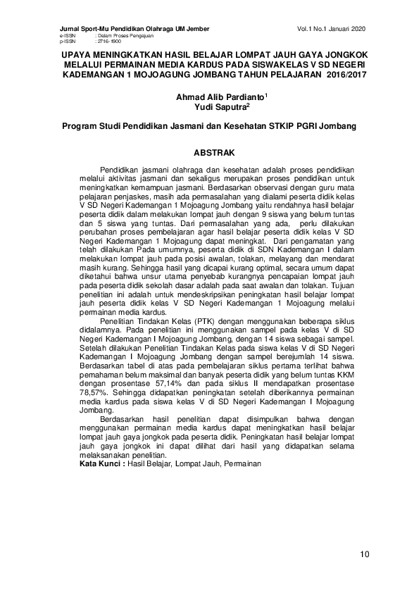 (PDF) Upaya Meningkatkan Hasil Belajar Lompat Jauh Gaya Jongkok Melalui ...