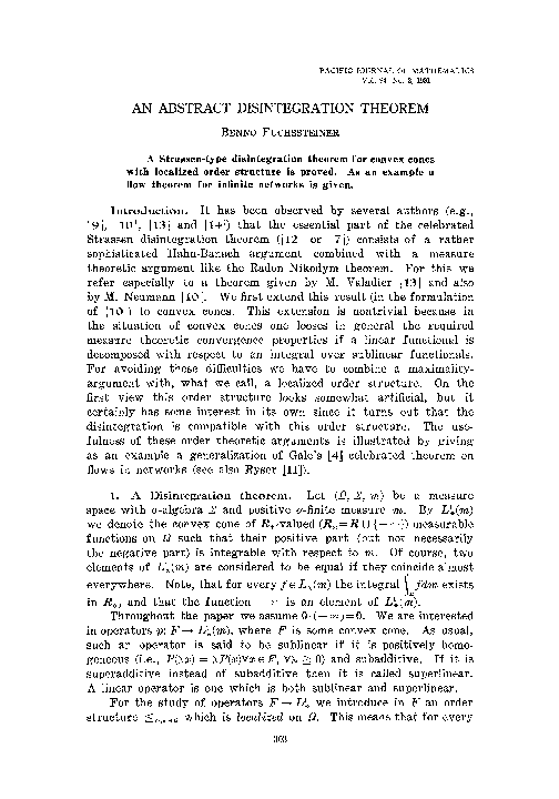 (PDF) An abstract disintegration theorem