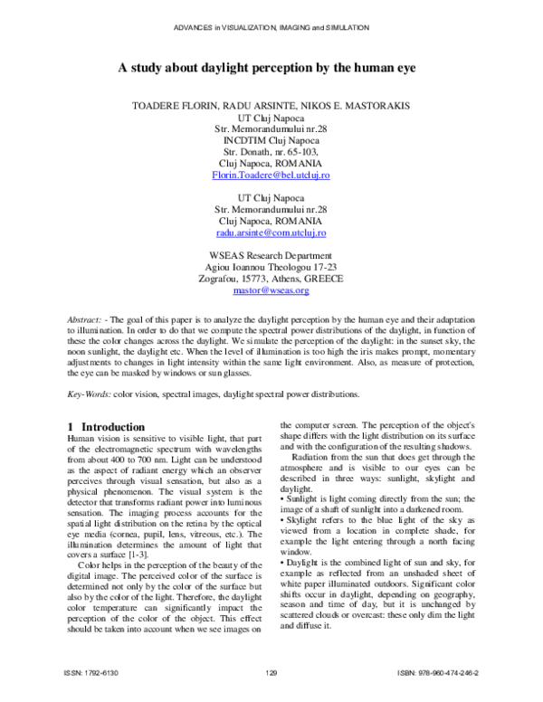 (PDF) A study about daylight perception by the human eye