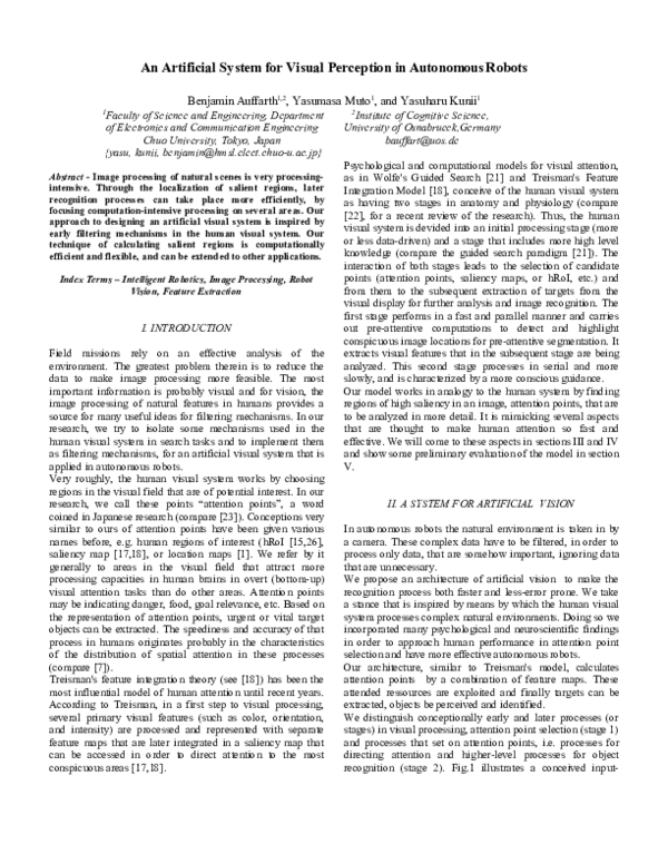 (PDF) An artificial system for visual perception in autonomous robots