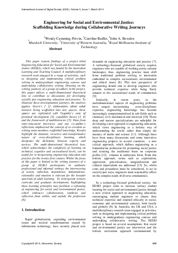 (PDF) Engineering for Social and Environmental Justice: Scaffolding ...