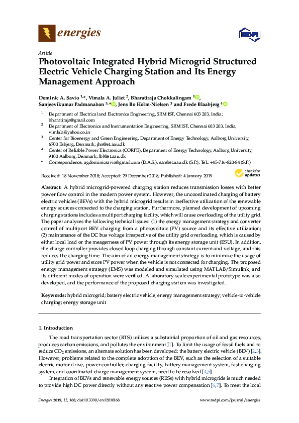 (PDF) Photovoltaic Integrated Hybrid Microgrid Structured Electric ...