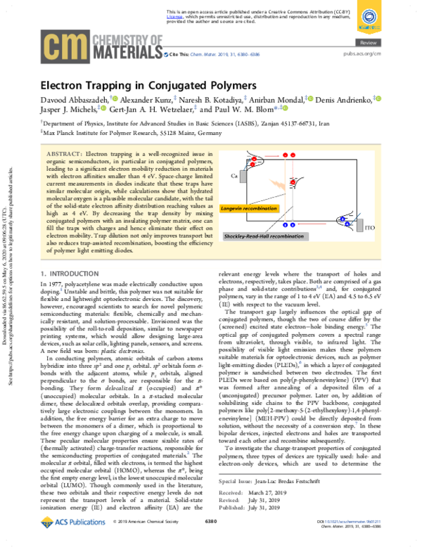 (PDF) Electron trapping in conjugated polymers