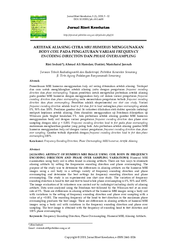 (PDF) Artefak Aliasing Citra Mri Humerus Menggunakan Body Coil Pada ...