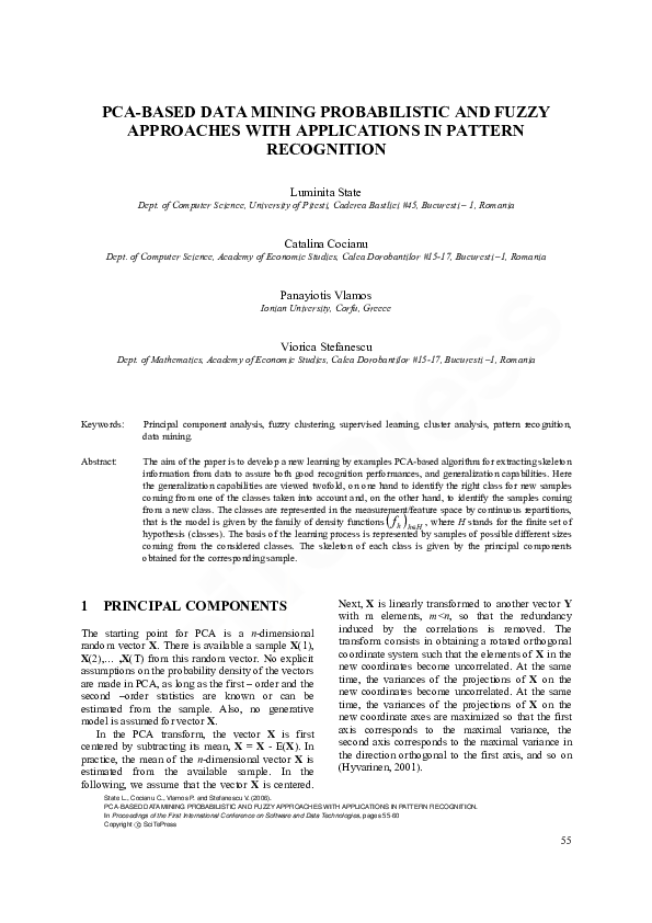 (PDF) PCA-based data mining probabilistic and fuzzy approaches with applications in pattern ...