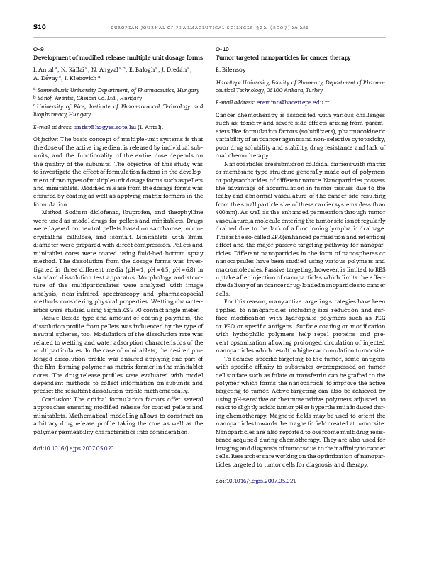 (PDF) Development of modified release multiple unit dosage forms