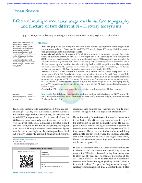 (PDF) Effects of multiple root canal usage on the surface topography ...