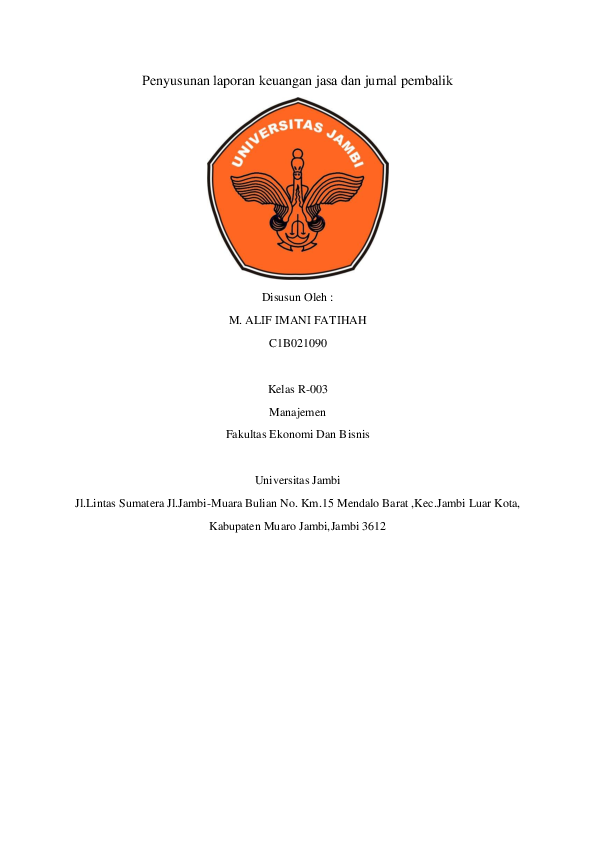 (PDF) Penyusunan laporan keuangan jasa dan jurnal pembalik Disusun Oleh ...