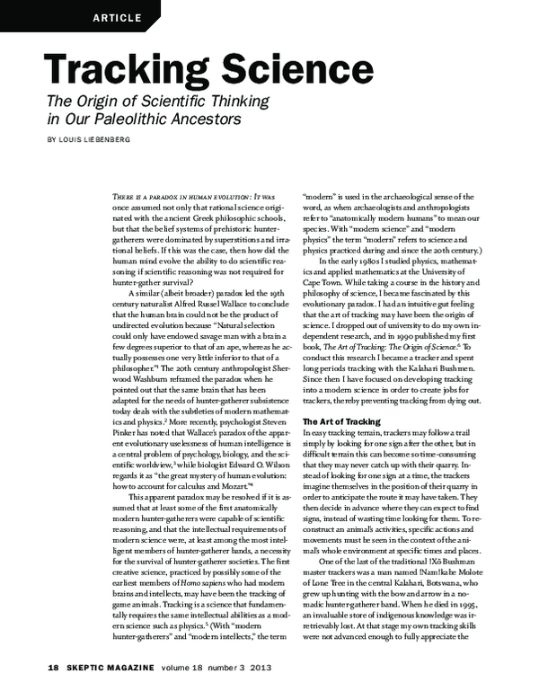 (PDF) Tracking Science: The Origin of Scientific Thinking in Our ...