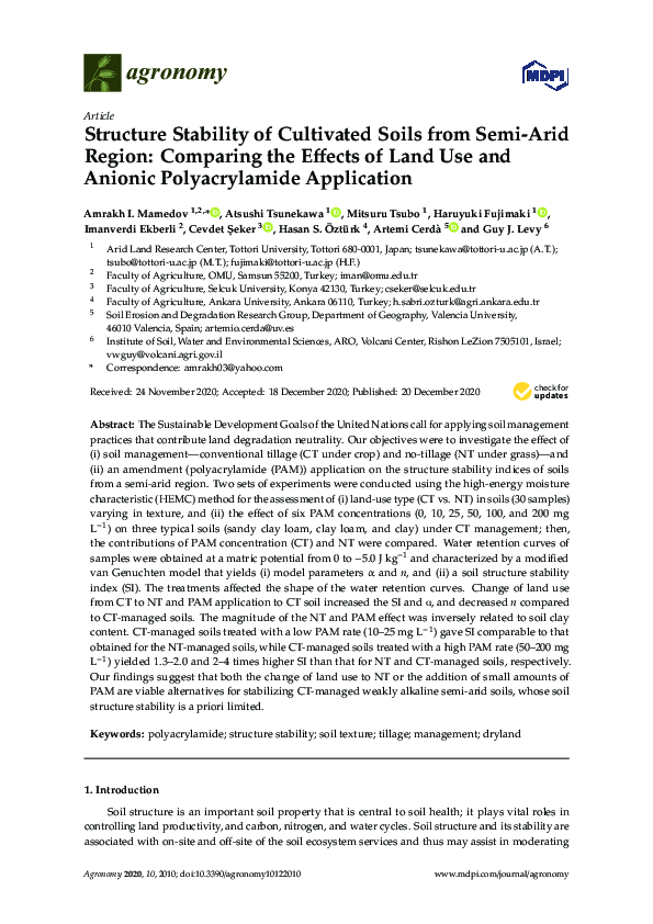 (PDF) Structure Stability of Cultivated Soils from Semi-Arid Region ...