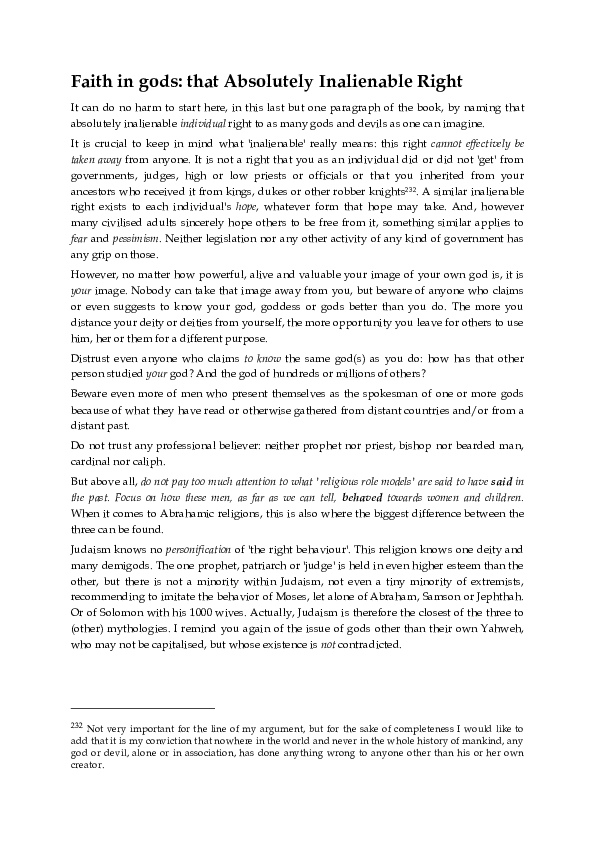 (PDF) Faith in gods: that Absolutely Inalienable Right