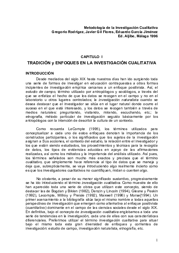 (PDF) Metodología de la investigación cualitativa