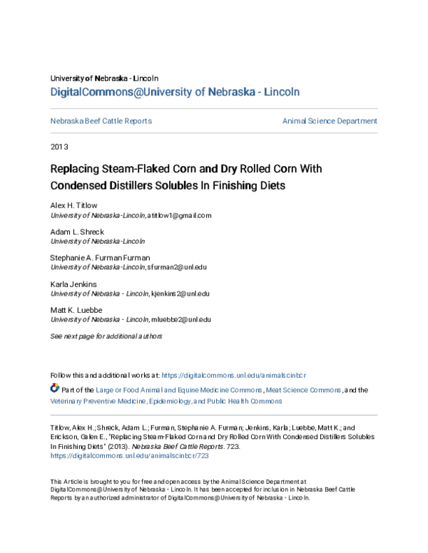(PDF) Replacing Steam-Flaked Corn and Dry Rolled Corn With Condensed ...