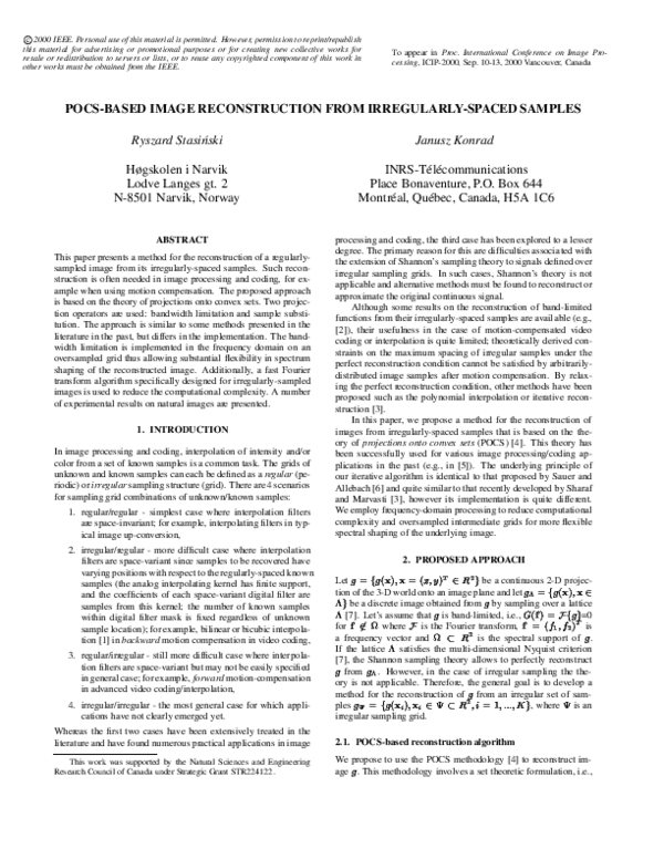 (PDF) POCS-based image reconstruction from irregularly-spaced samples