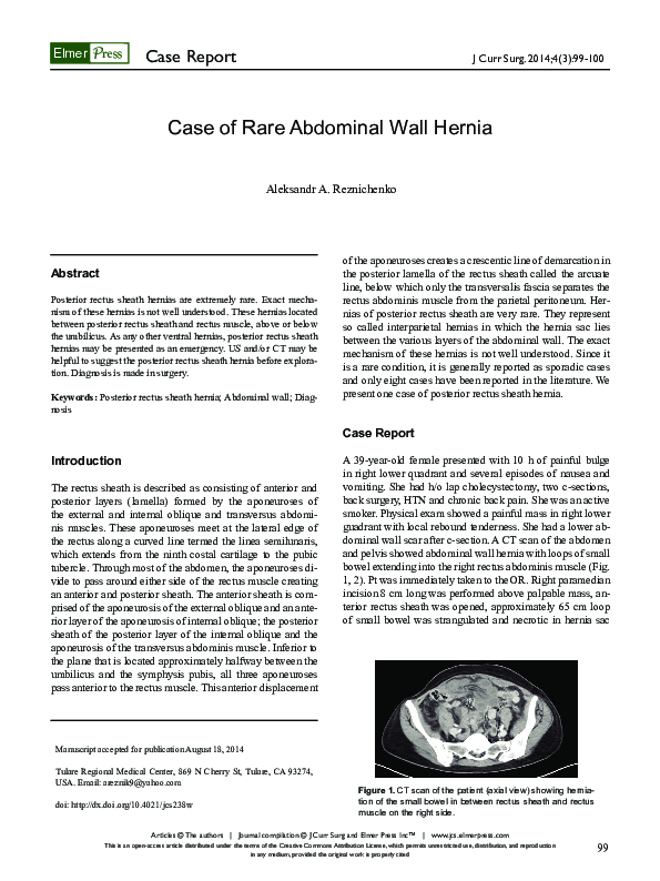(PDF) Case of Rare Abdominal Wall Hernia