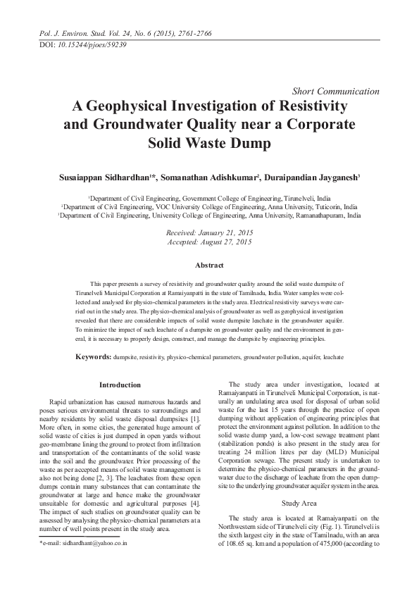 (PDF) A Geophysical Investigation of Resistivity and Groundwater ...