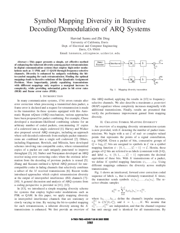 Pdf Symbol Mapping Diversity In Iterative Decodingdemodulation Of