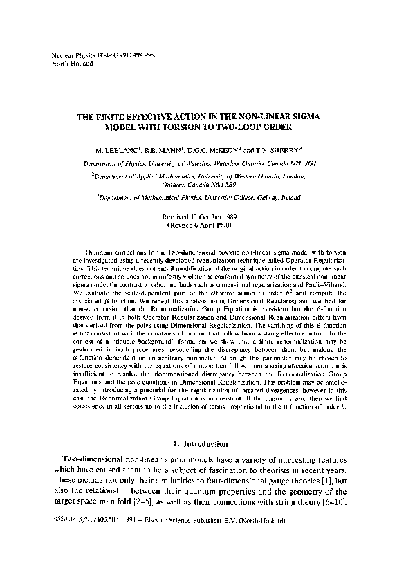 (PDF) The finite effective action in the non-linear sigma model with ...