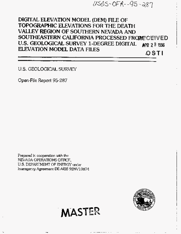 (PDF) Digital Elevation Model (DEM) file of topographic elevations for ...