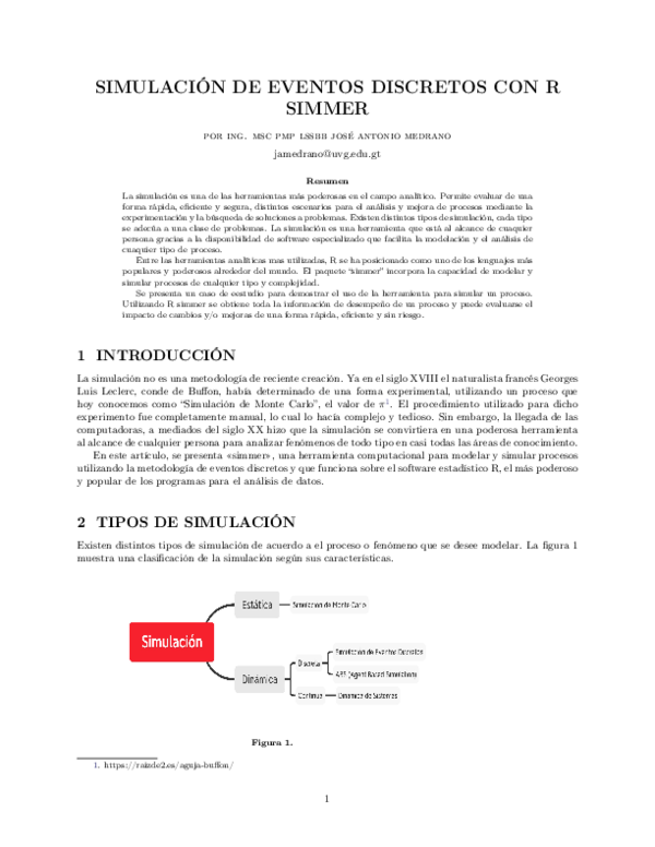 (PDF) SIMULACIÓN DE EVENTOS DISCRETOS CON R SIMMER