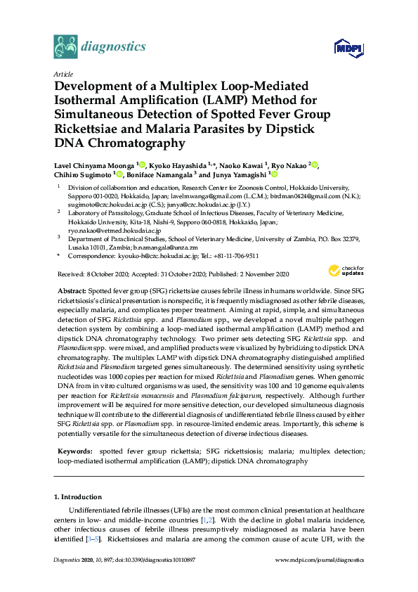 Pdf Development Of A Multiplex Loop Mediated Isothermal Amplification Lamp Method For