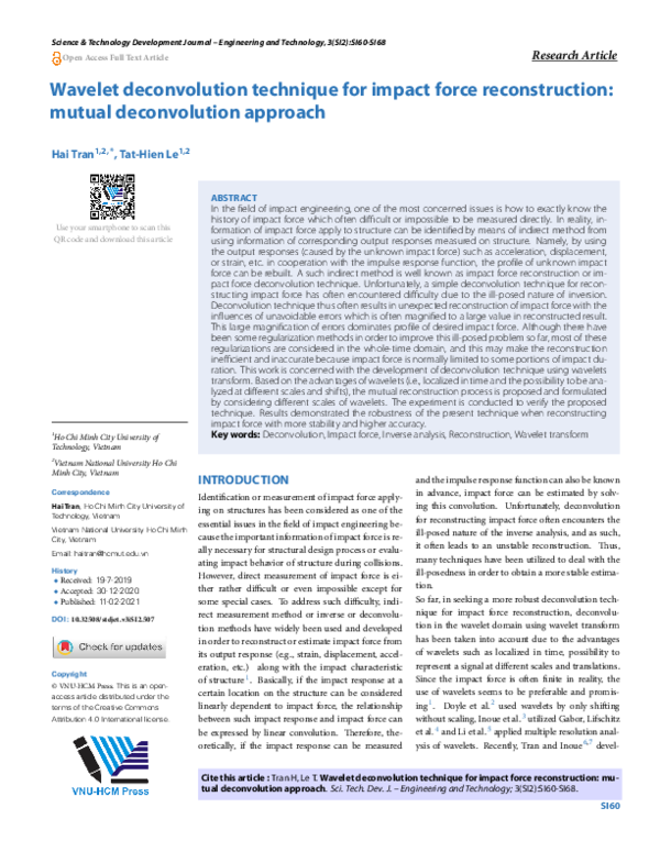 (PDF) Wavelet deconvolution technique for impact force reconstruction ...