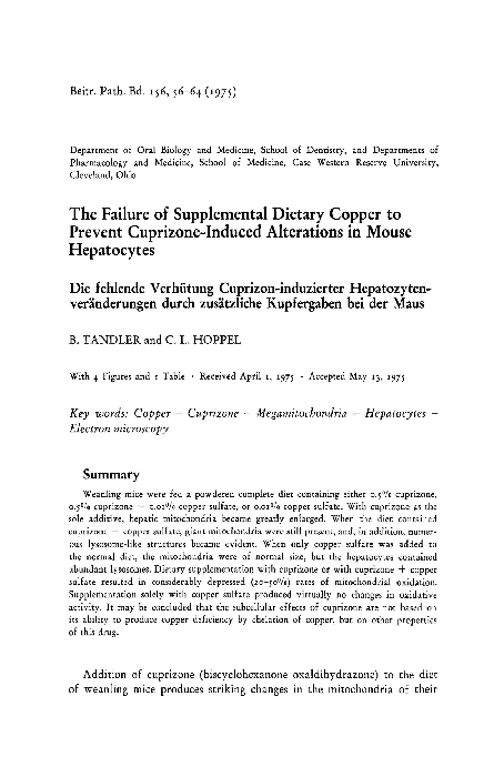 (PDF) The failure of supplemental dietary copper to prevent cuprizone ...