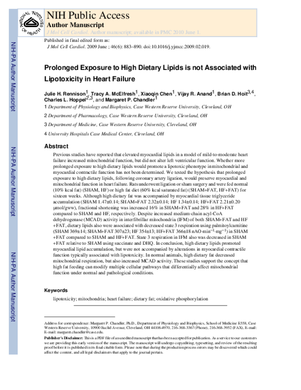 (PDF) Prolonged exposure to high dietary lipids is not associated with ...